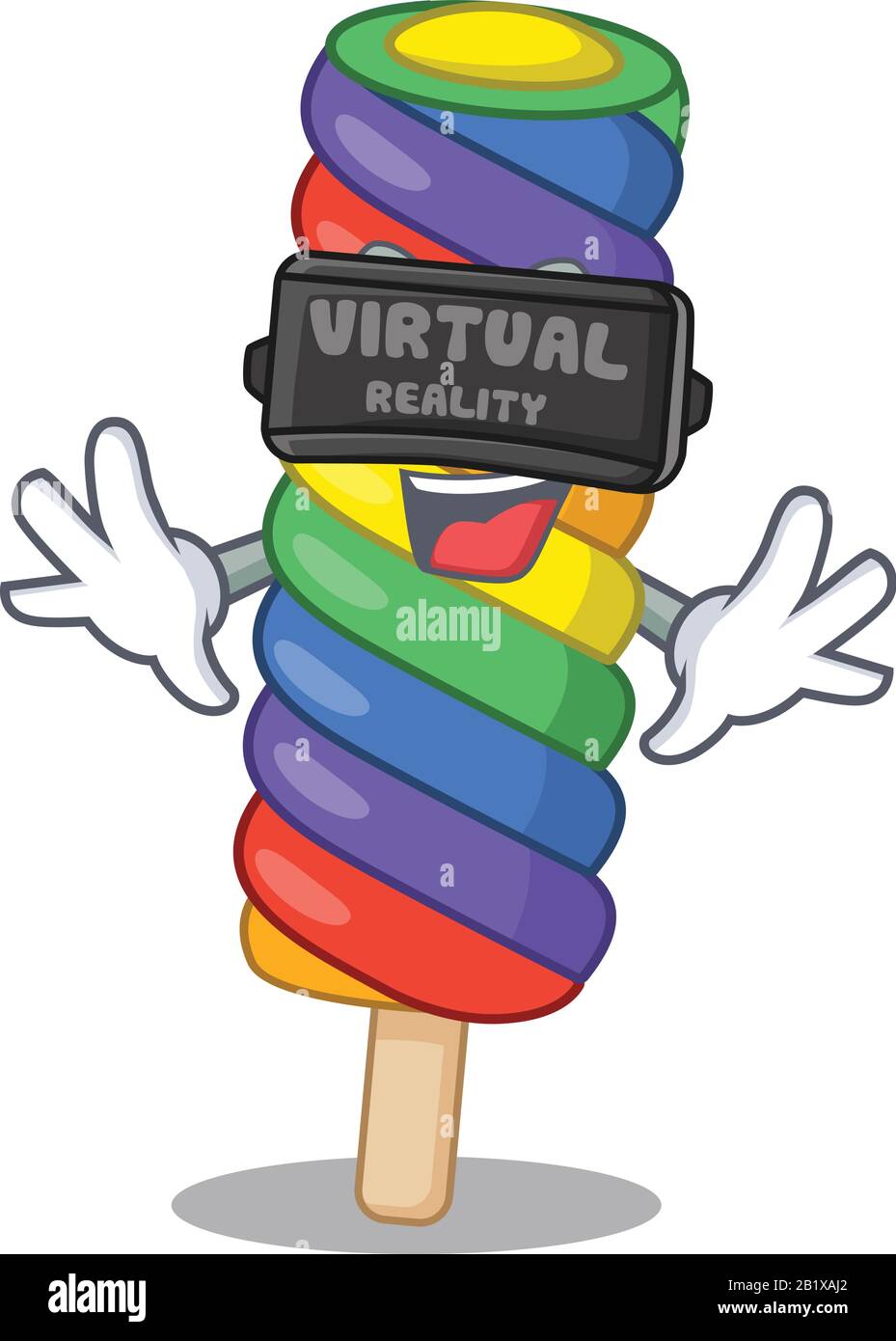 A Picture of rainbow ice cream character wearing Virtual reality ...