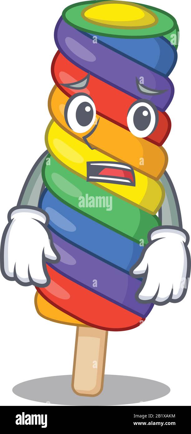 A picture of rainbow ice cream having an afraid face Stock Vector Image ...
