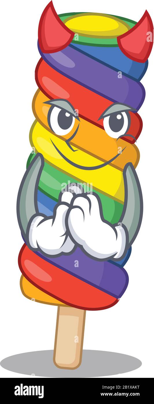 Devil rainbow ice cream Cartoon character design Stock Vector Image ...