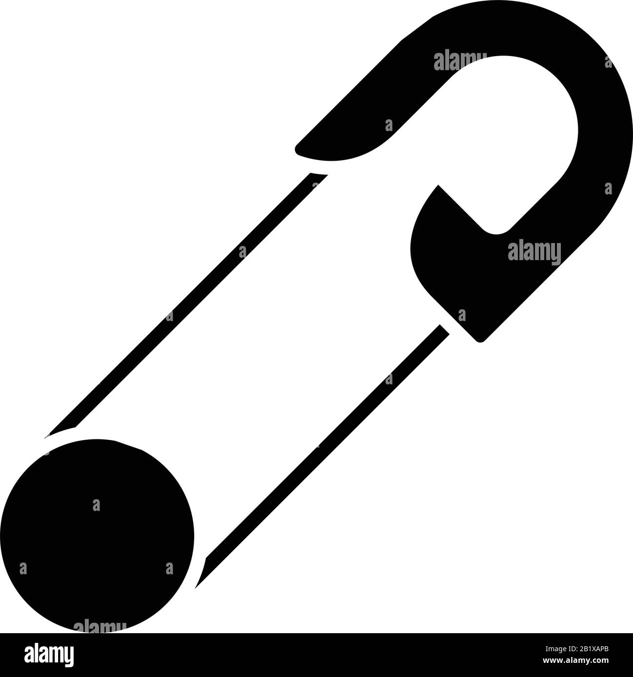 Clothing pin black icon, concept illustration, vector flat symbol ...