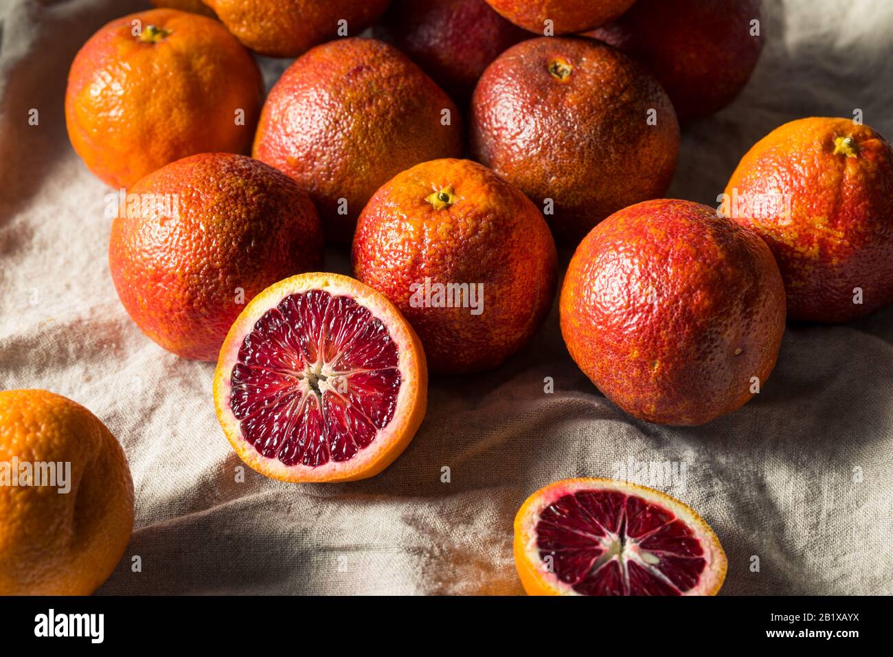 Raw Organic Red Blood Oranges in a Bunch Stock Photo - Alamy