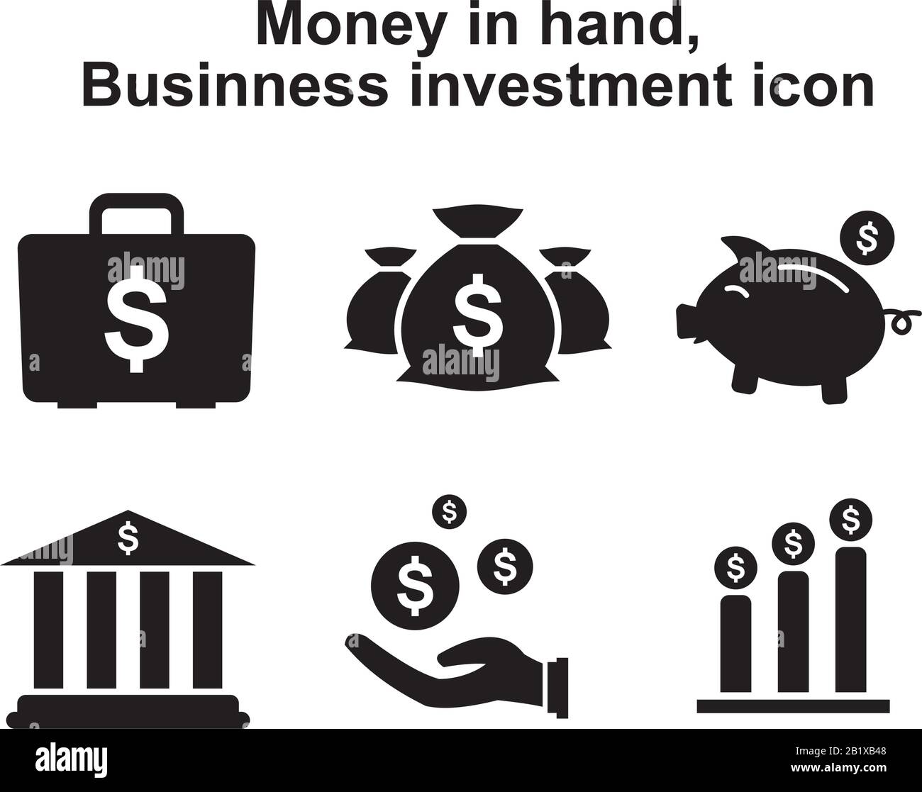Money business investment icon template black color editable. Money ...