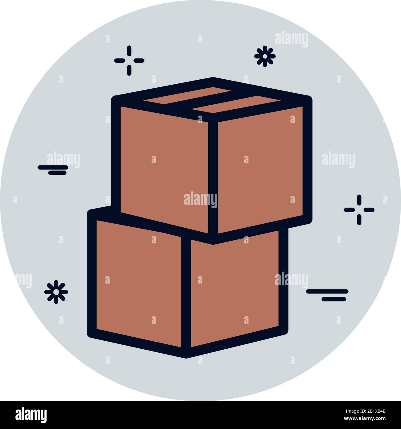 Boxes fill block style icon design, Delivery logistics transportation ...