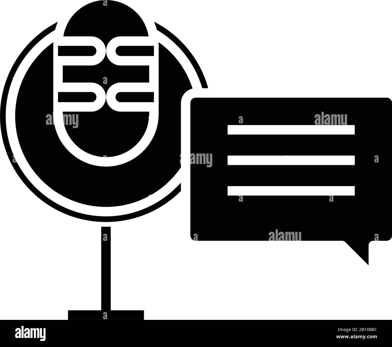 Conference speech black icon, concept illustration, vector flat symbol ...