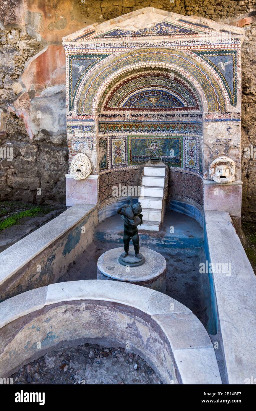 ITALY, POMPEI - OCT 19, 2019: ancient Roman city destroyed by the ...