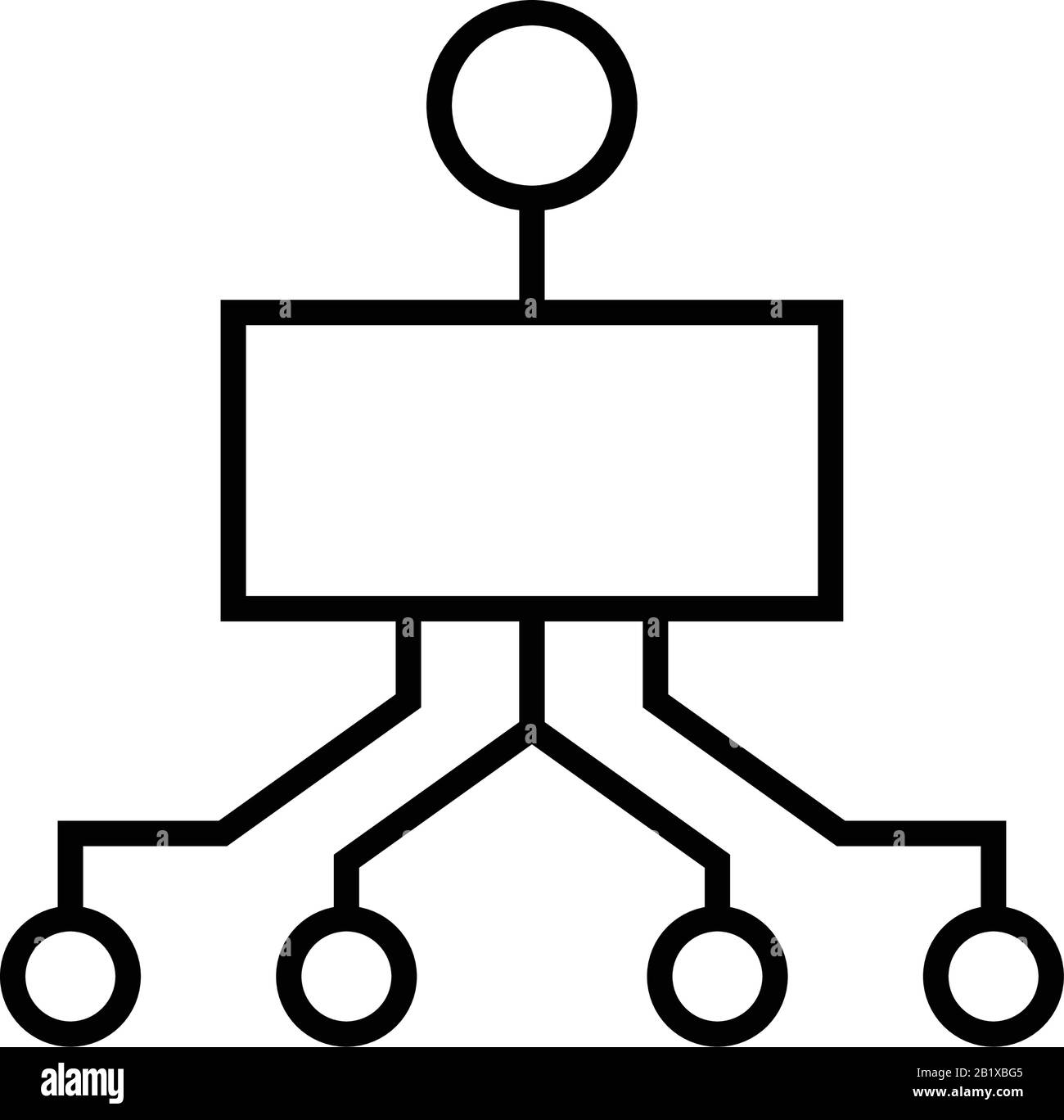 Logical diagram line icon, concept sign, outline vector illustration ...