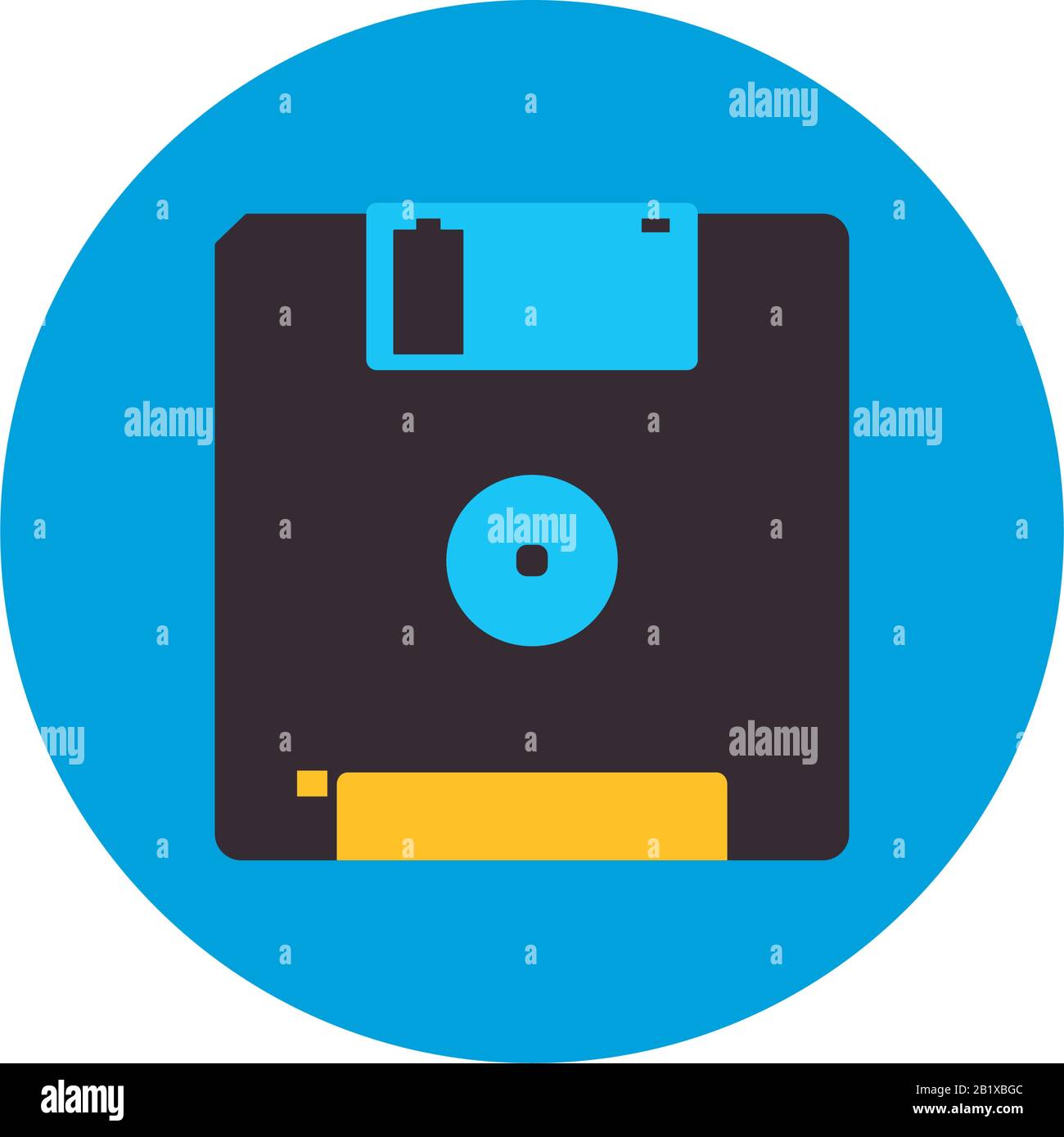 Diskette flat block style icon design, Technology office media data information memory digital ...
