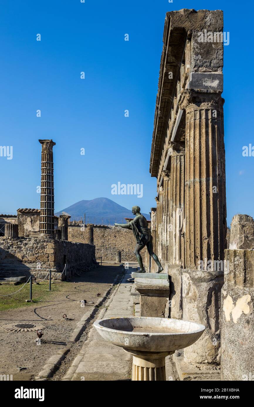 ITALY, POMPEI - OCT 19, 2019: ancient Roman city destroyed by the ...