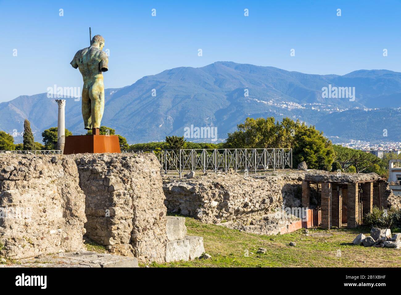 ITALY, POMPEI - OCT 19, 2019: statue of Daedalus, ancient Roman city ...