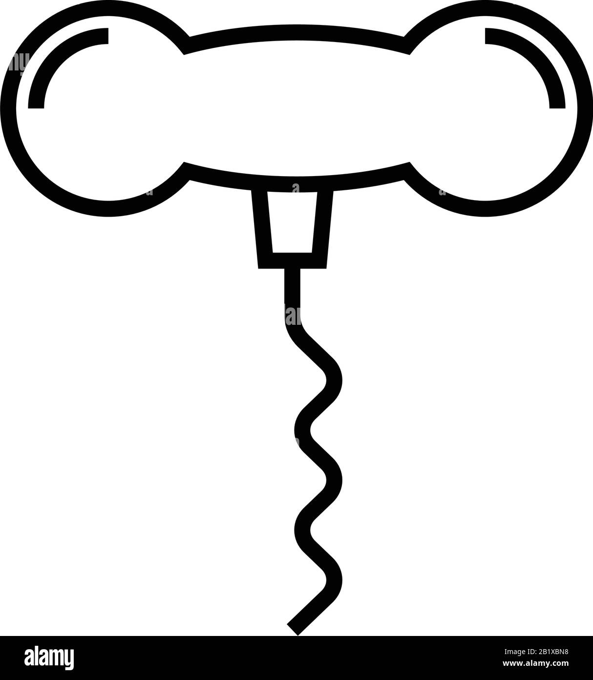 Little corkscrew line icon, concept sign, outline vector illustration ...