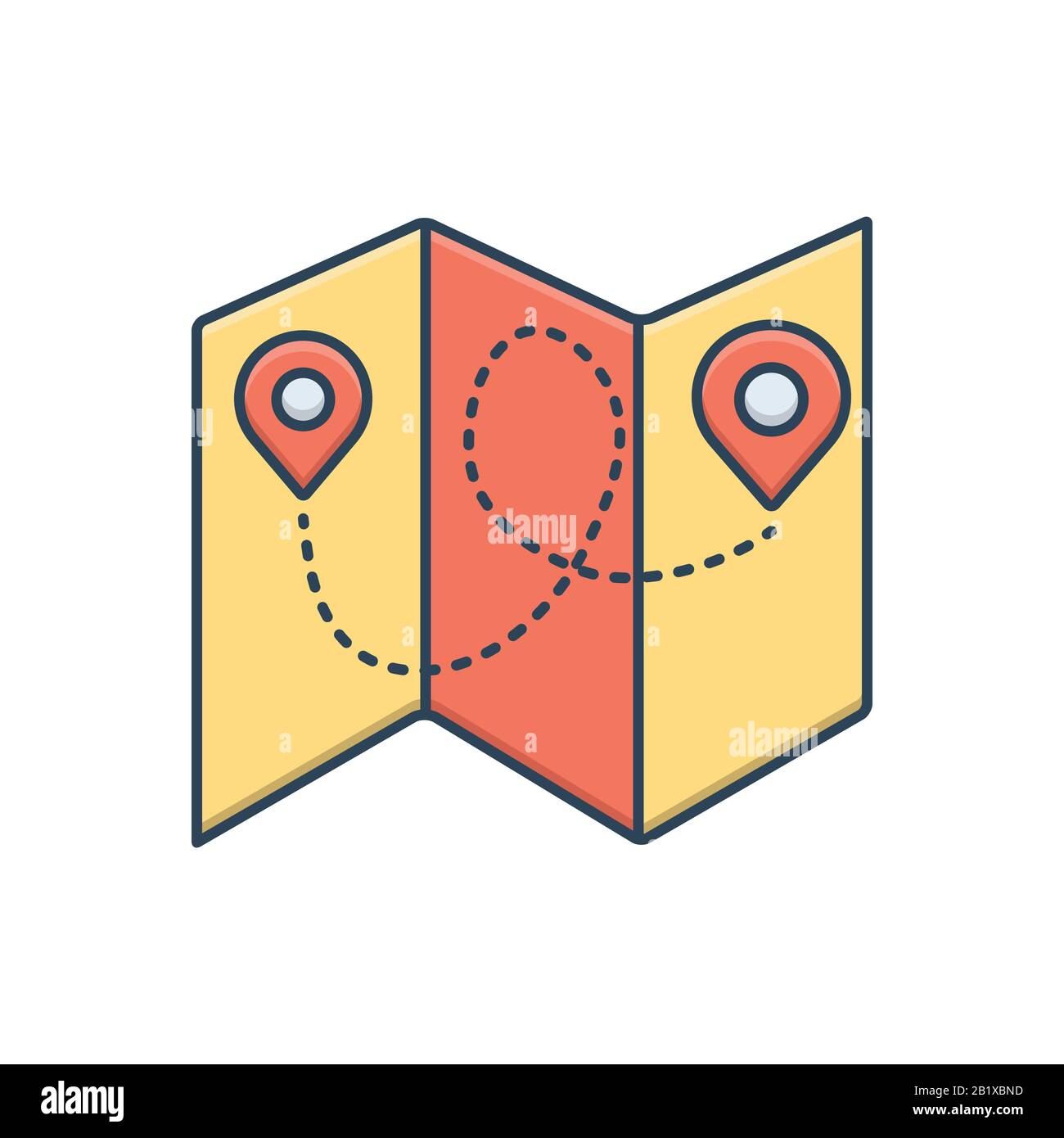 Illustration for folded map Stock Vector Image & Art - Alamy