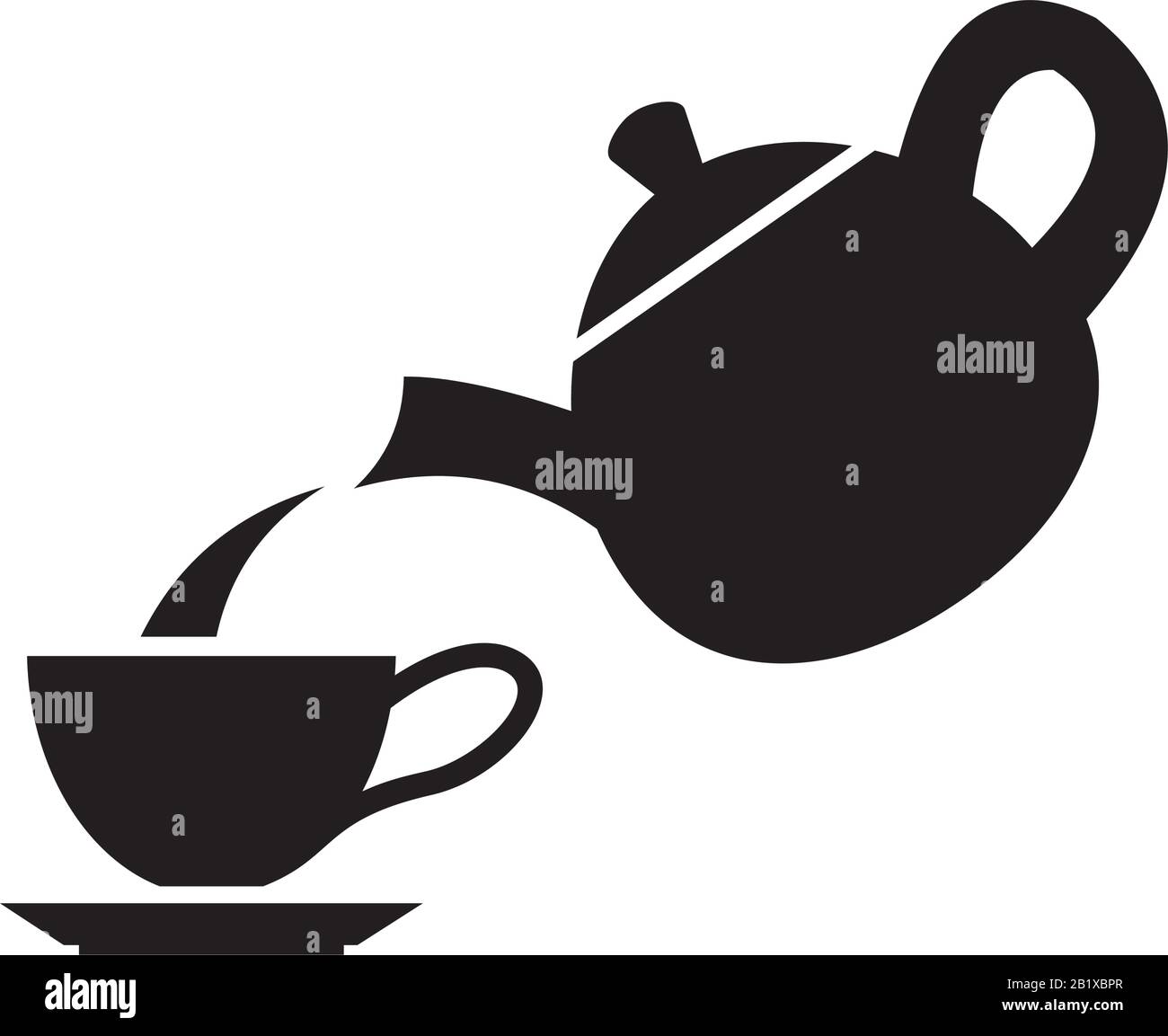 Pouring tea party icon template black color editable. Pouring tea party ...