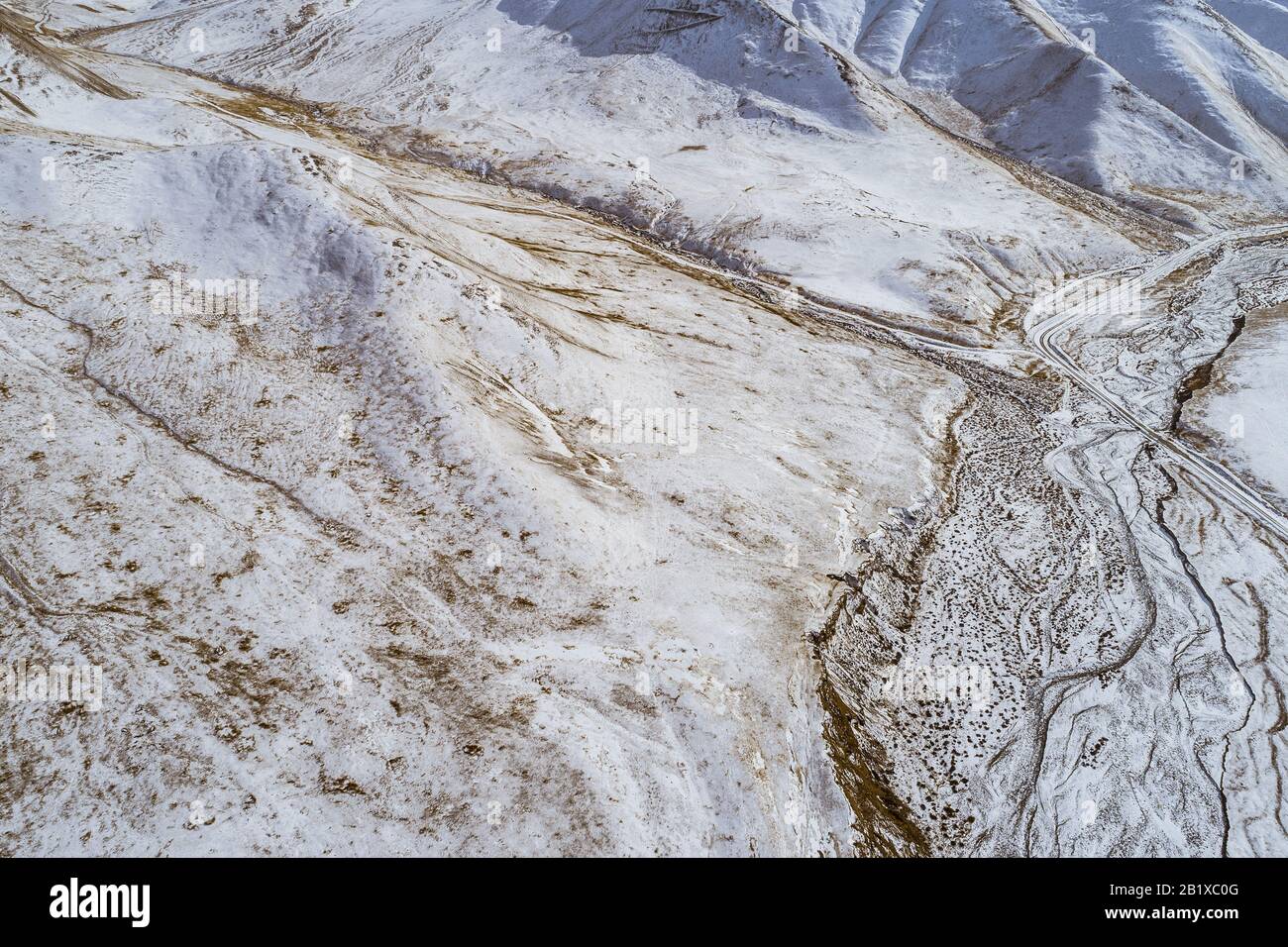 landscape with the barren mountain which is covered with ice Stock ...