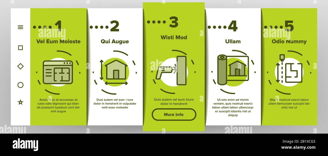 Blueprint Architecture Onboarding Icons Set Vector Stock Vector Image And Art Alamy