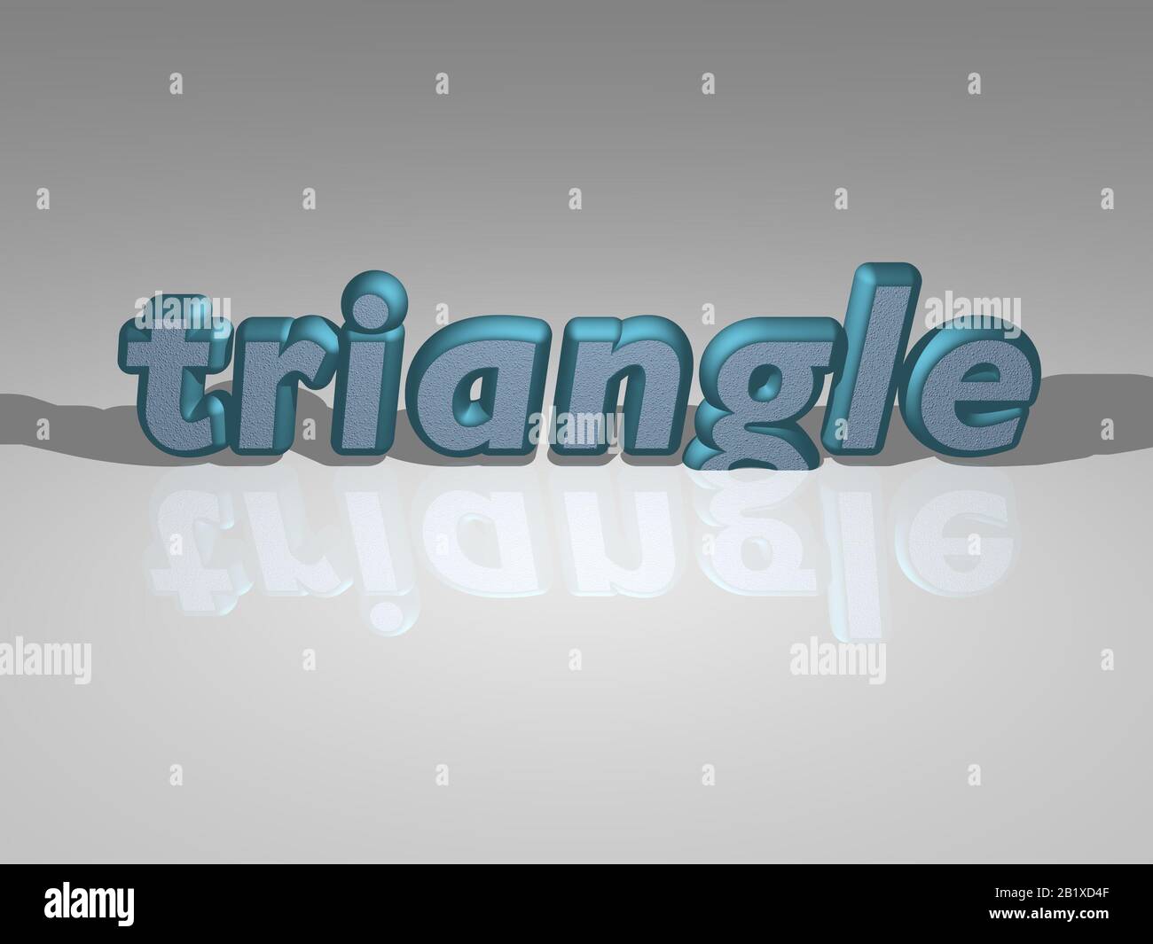 3D illustration of TRIANGLE text with light perspective and shadows, an ...