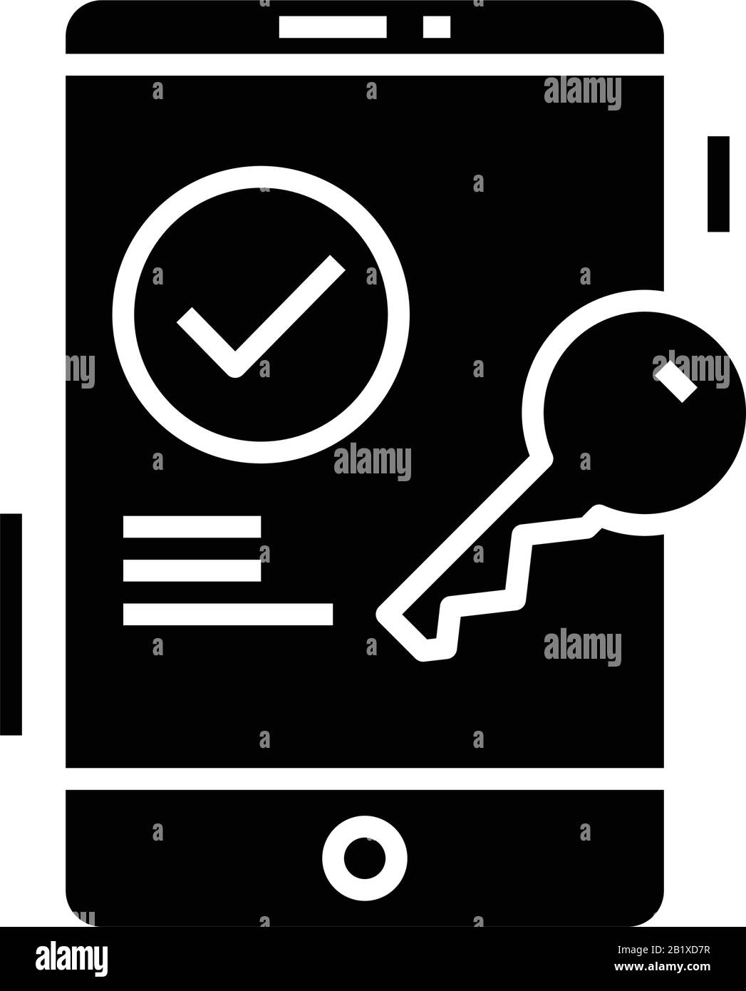 Correct password black icon, concept illustration, vector flat symbol ...
