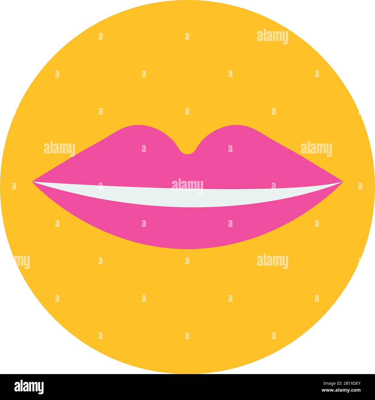 female mouth flat block style icon design of lips expression character ...