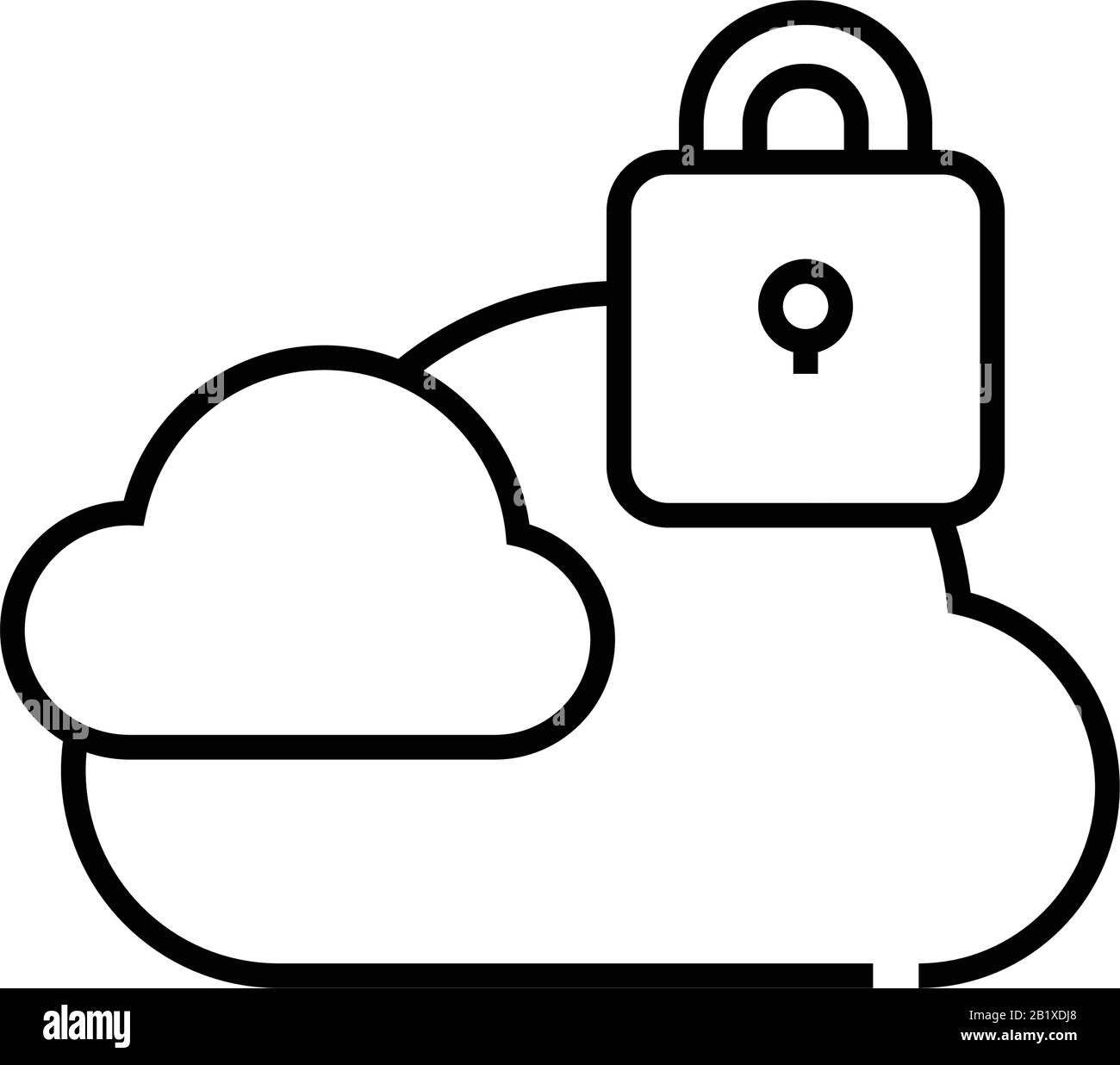 Locked cloud line icon, concept sign, outline vector illustration, linear symbol Stock Vector ...