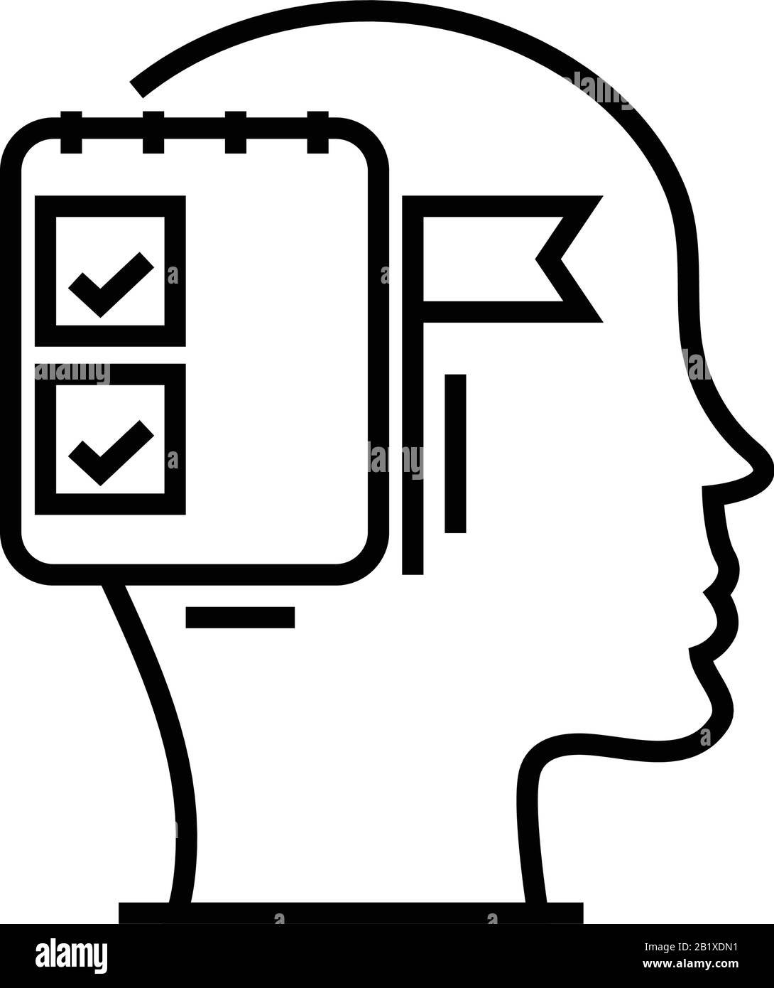 Memory abilities line icon, concept sign, outline vector illustration ...