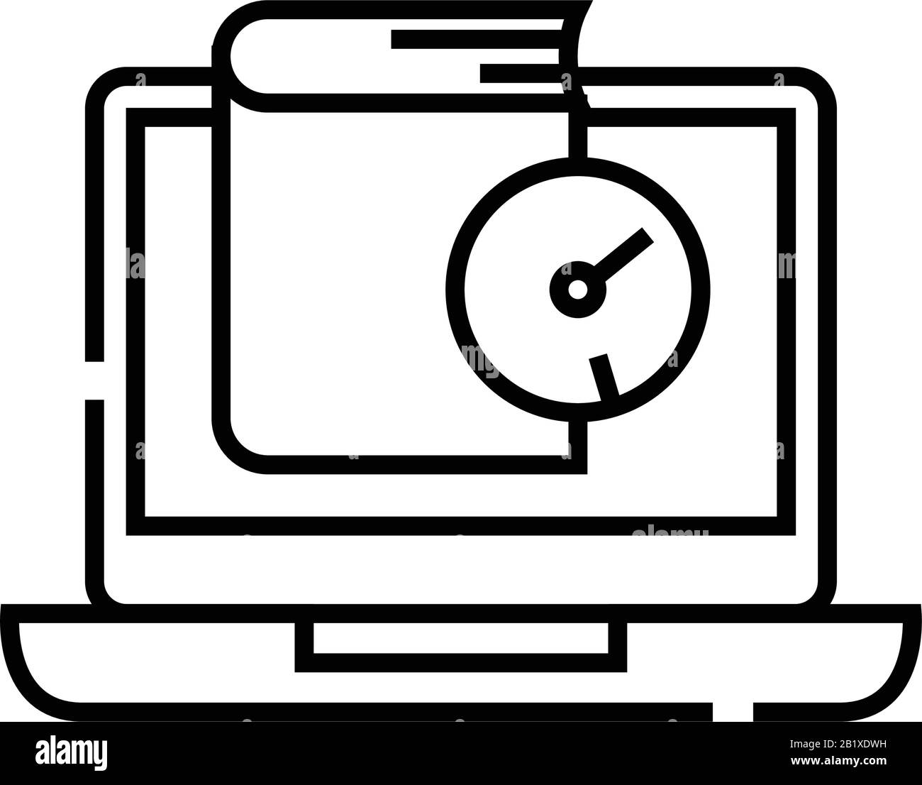 Learning time line icon, concept sign, outline vector illustration ...