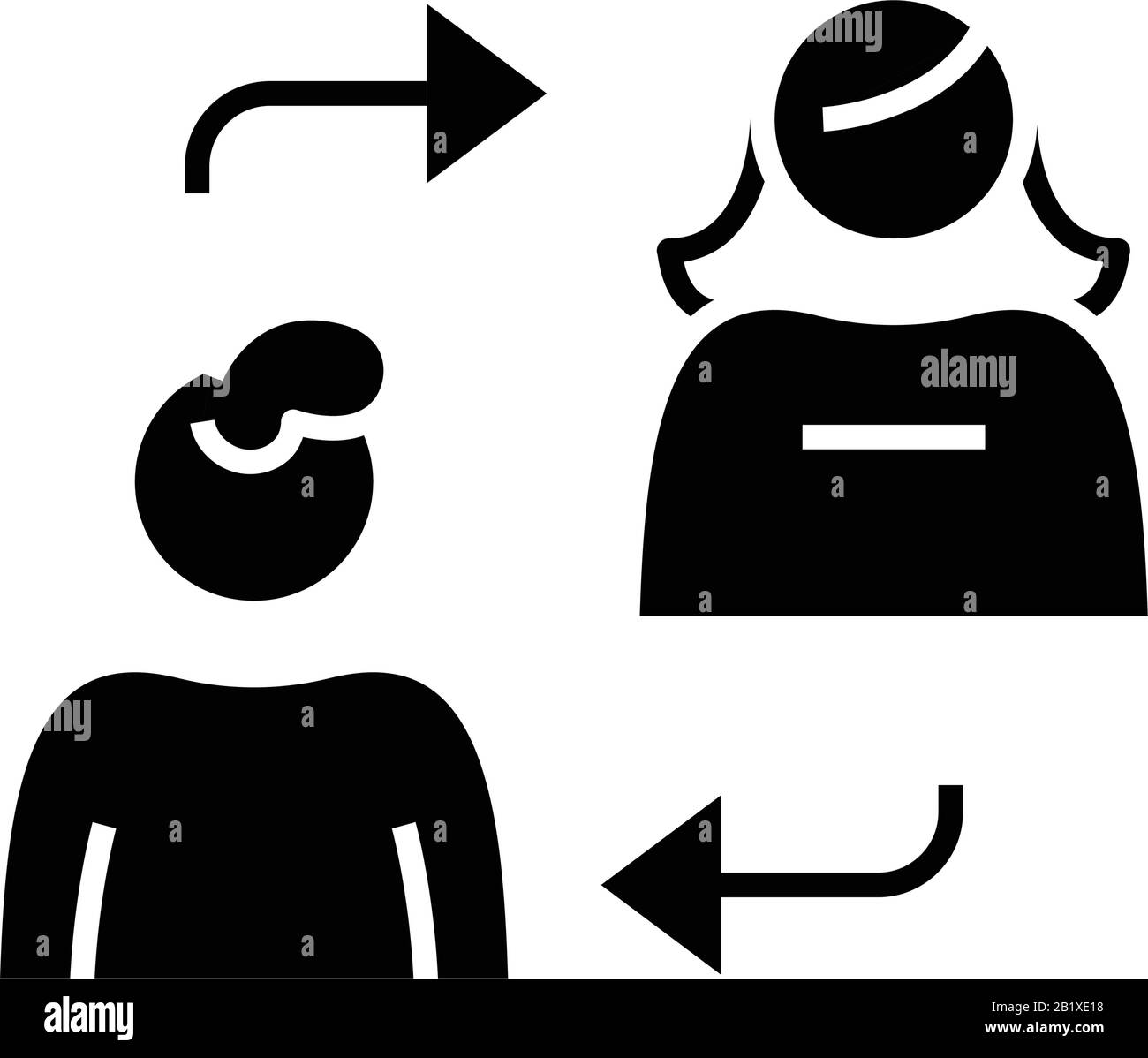 Communicative decisions black icon, concept illustration, vector flat ... Communicative decisions black icon, concept illustration, vector flat ...
