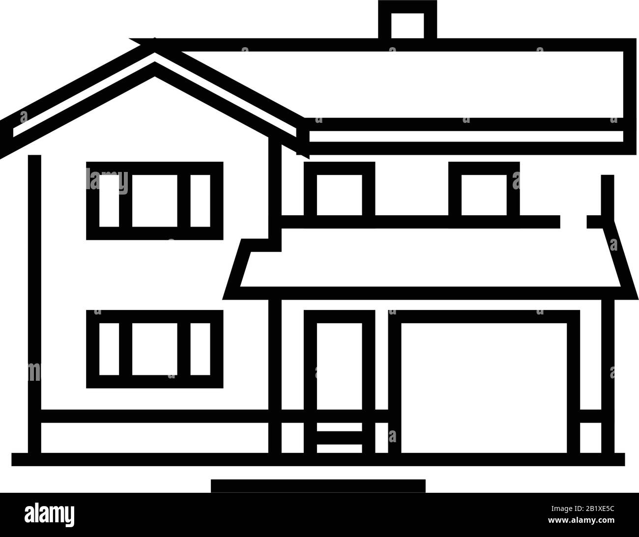 Making house line icon, concept sign, outline vector illustration ...