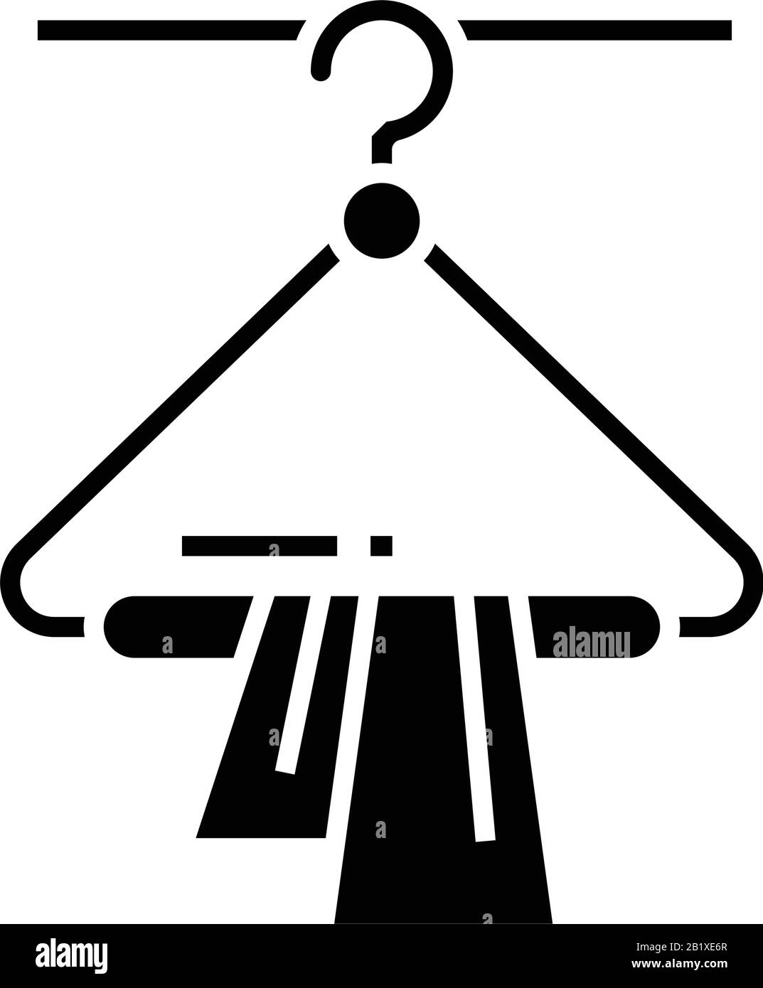 Clothes rack black icon, concept illustration, vector flat symbol ...