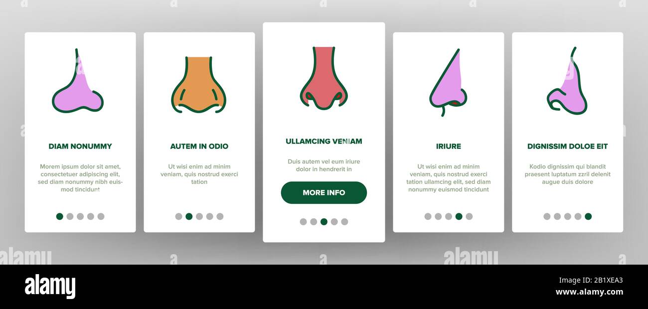 Nose Human Face Organ Onboarding Icons Set Vector Stock Vector Image ...