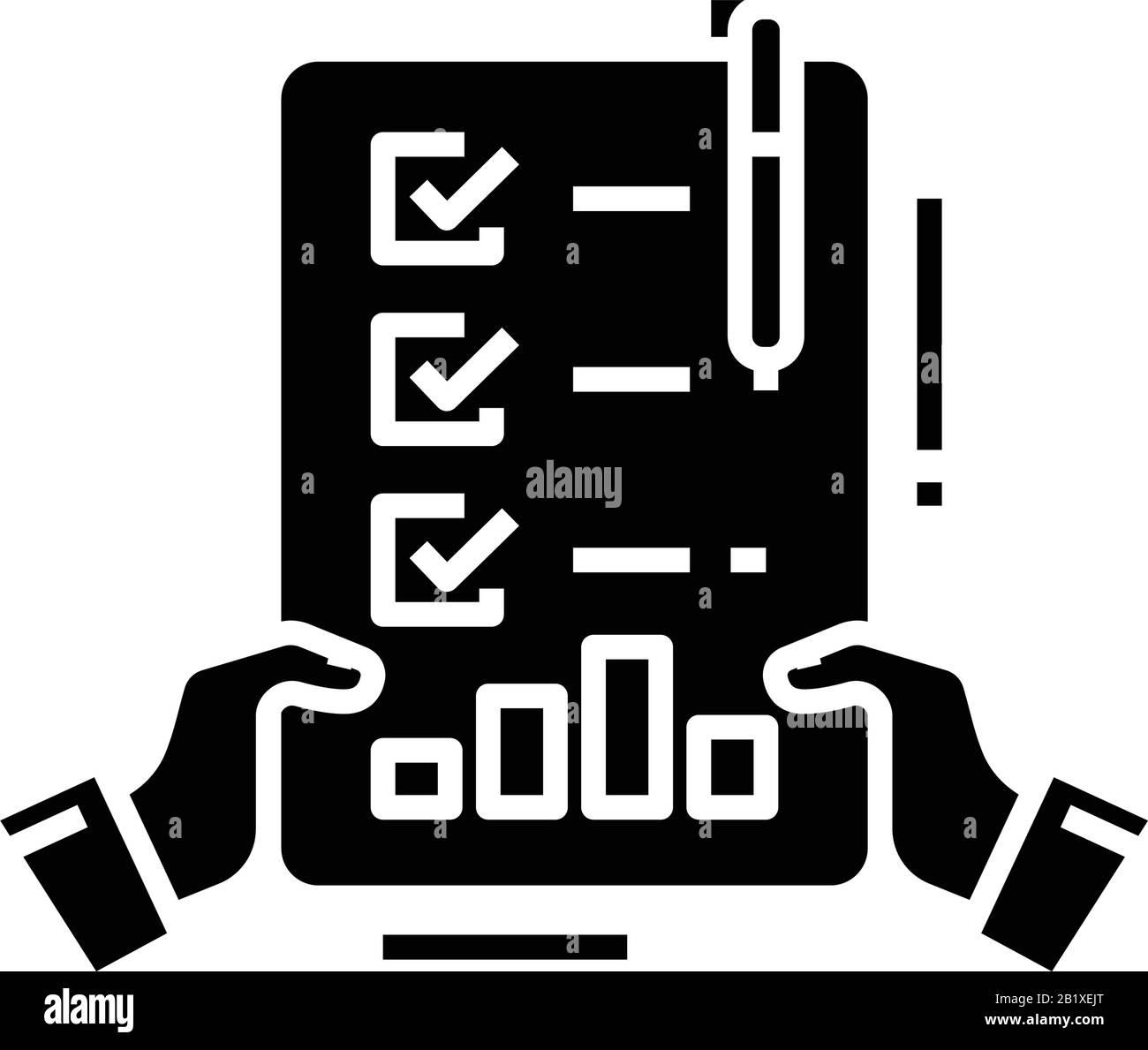 Daily checkbox black icon, concept illustration, vector flat symbol ...