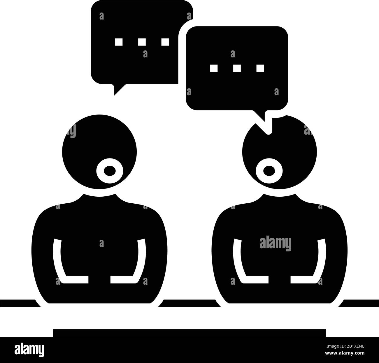 Communication black icon, concept illustration, vector flat symbol ...