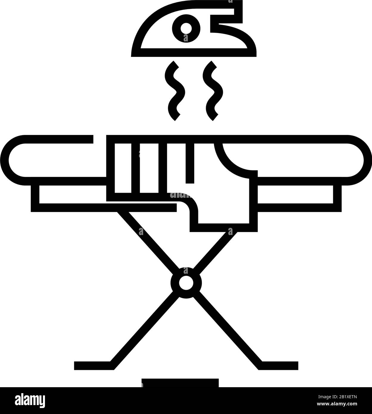 Ironing Board Line Icon Concept Sign Outline Vector Illustration