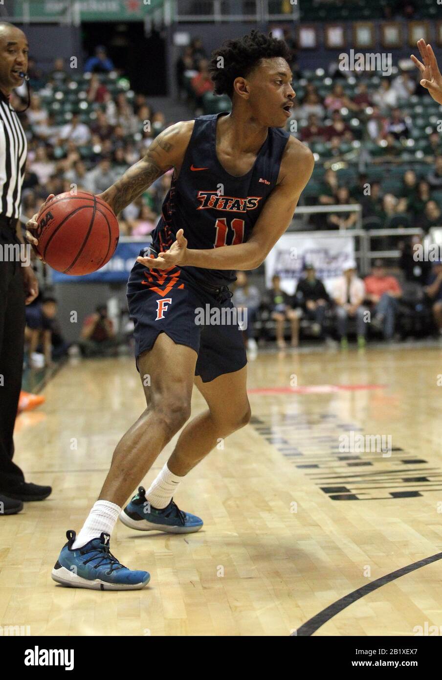 February 27, 2020 - Cal State Fullerton Titans guard Wayne Arnold (11 ...