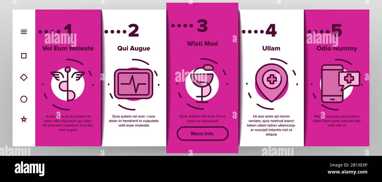 Medic Doctor And Nurse Onboarding Icons Set Vector Stock Vector Image ...