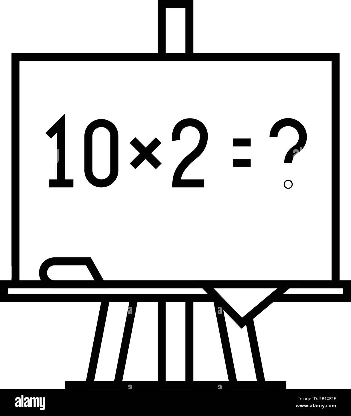 Mathematical example line icon, concept sign, outline vector ...