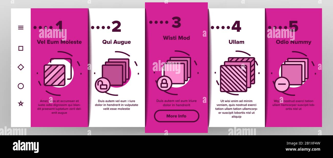 Layer Protect Material Onboarding Icons Set Vector Stock Vector Image ...