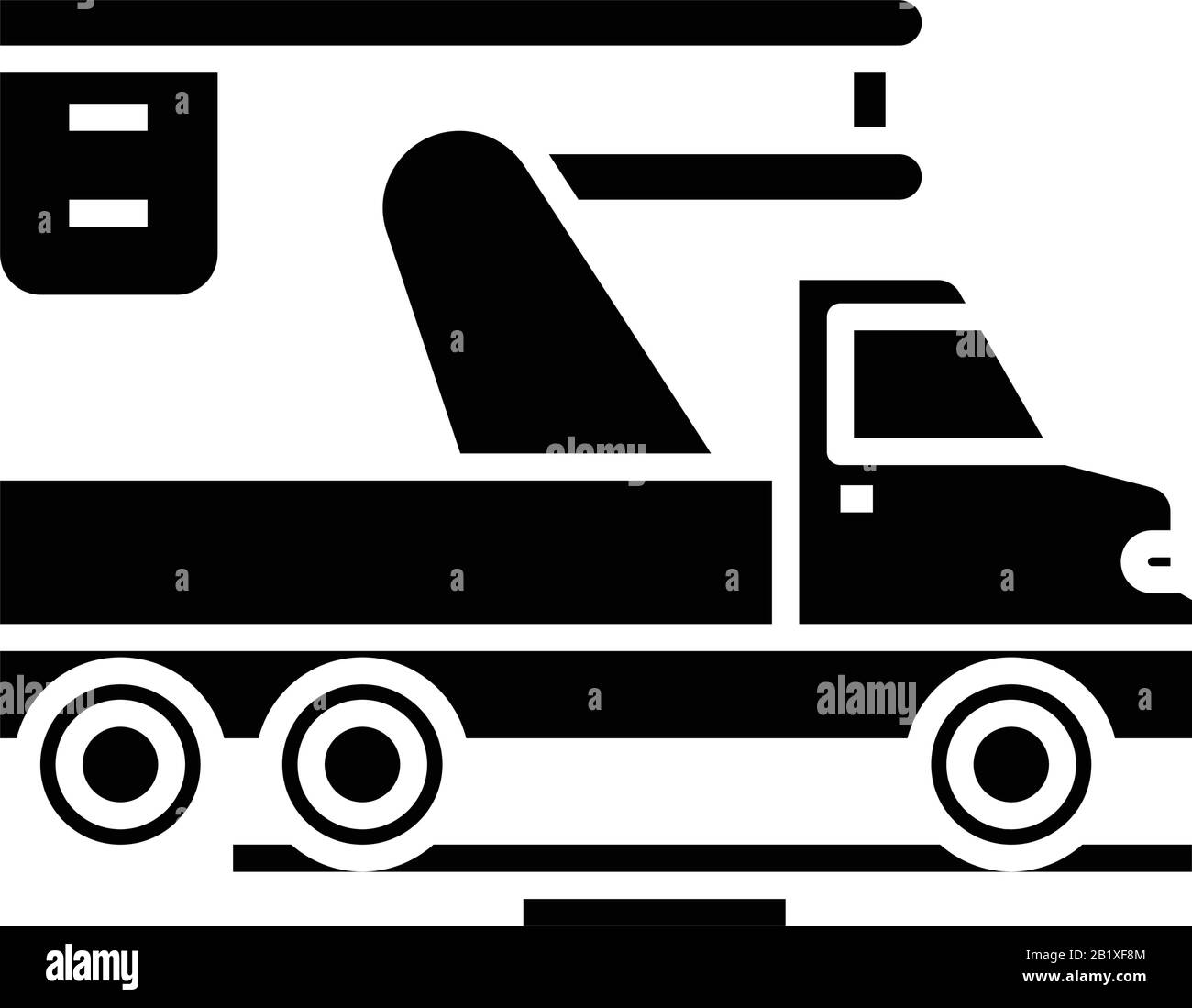 Crane technic black icon, concept illustration, vector flat symbol ...