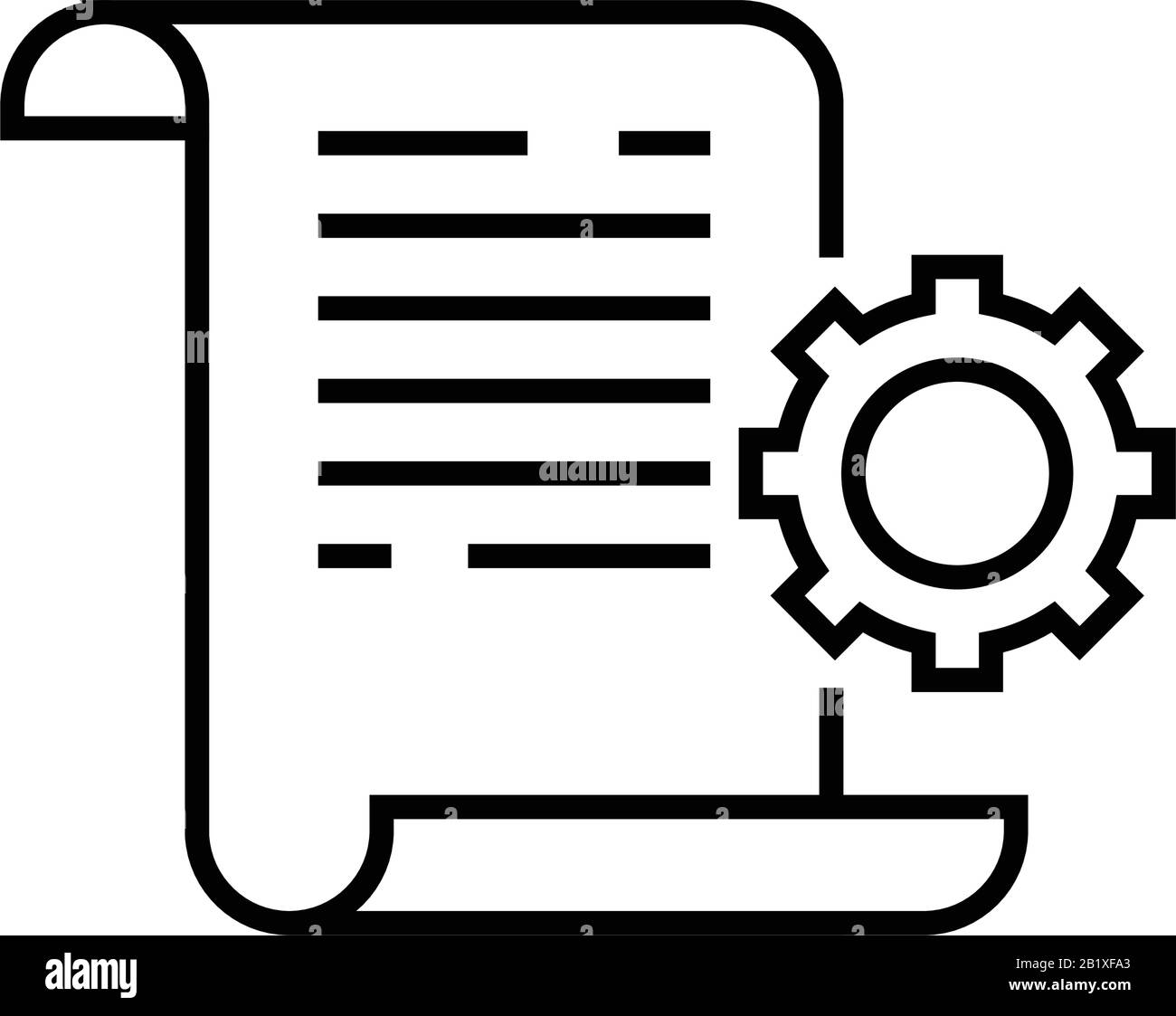 List settings line icon, concept sign, outline vector illustration ...