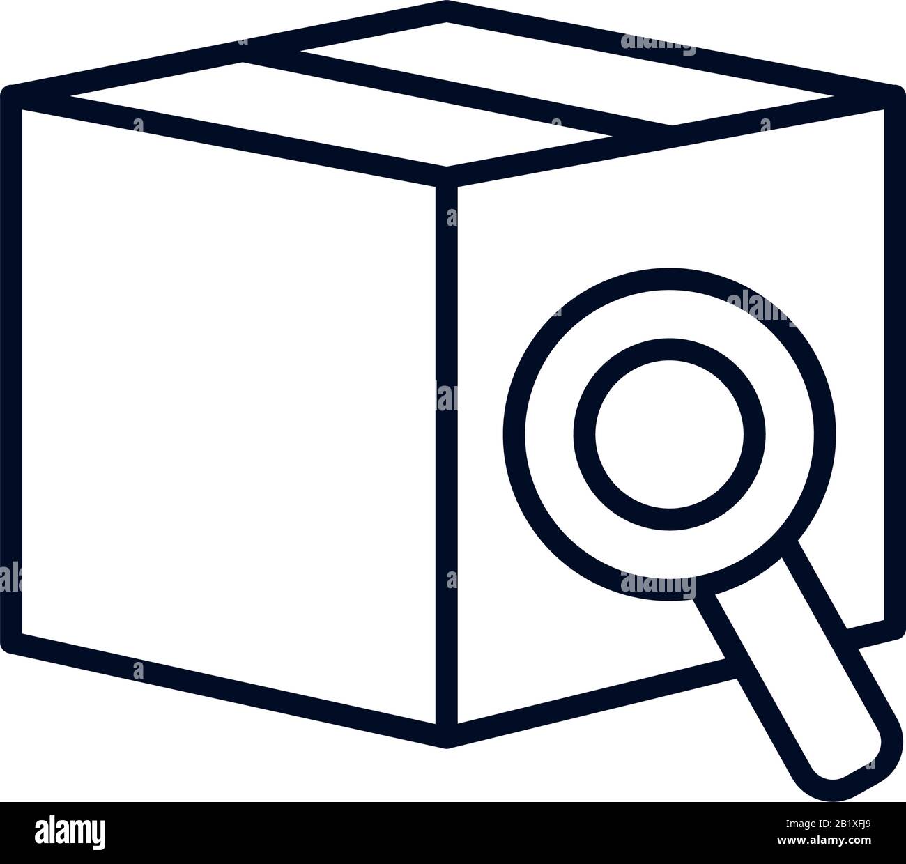Box and lupe line style icon design, Delivery logistics transportation ...