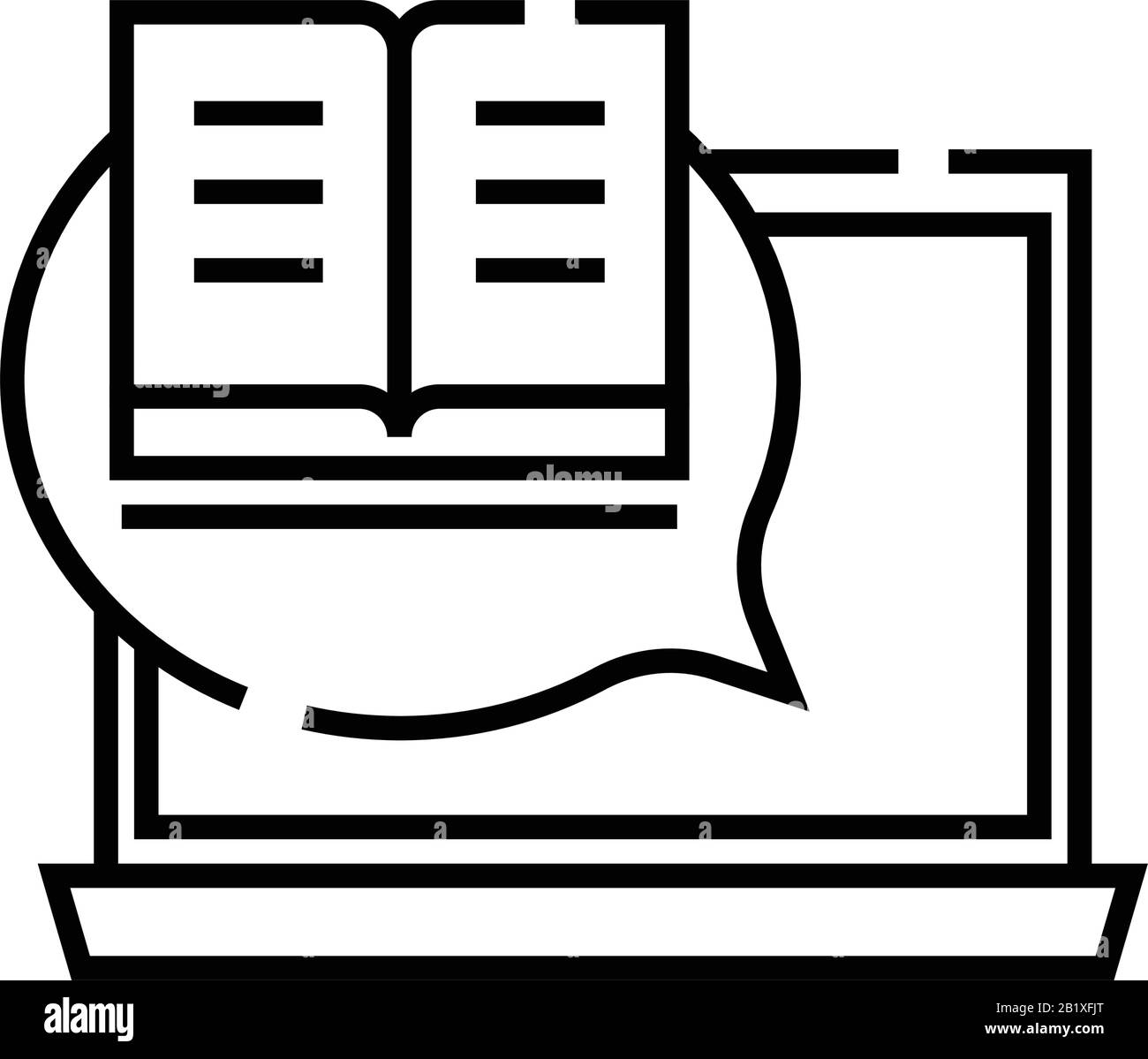 Learning line icon, concept sign, outline vector illustration, linear ...