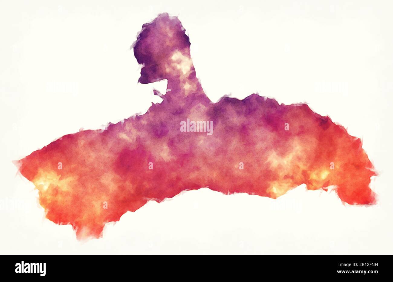 Falcon state watercolor map of Venezuela Stock Photo - Alamy