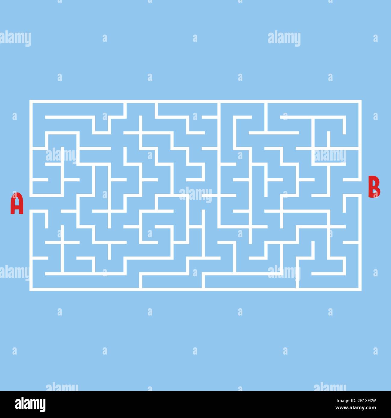 Abstract rectangular maze. Game for kids. Puzzle for children. One entrance, one exit. Labyrinth ...