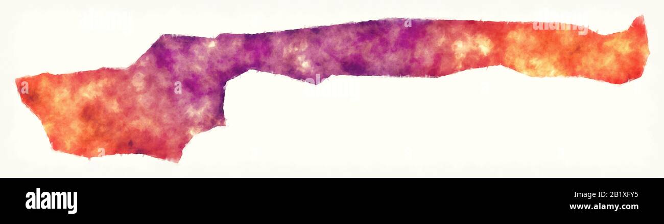 Vargas state watercolor map of Venezuela Stock Photo - Alamy