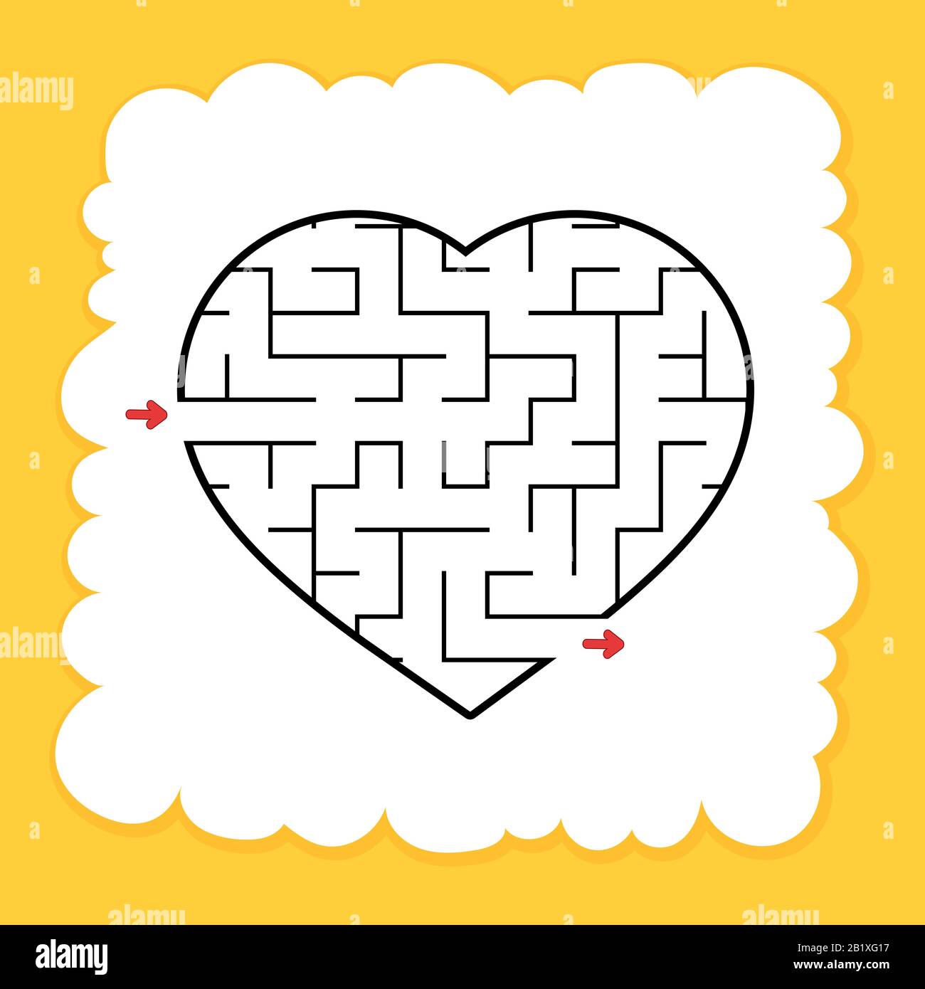 Abstract maze heart. Valentine Day. Game for kids. Puzzle for children ...