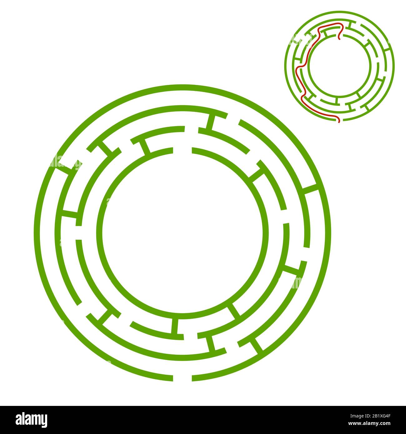 Abstract round maze. Game for kids. Puzzle for children. One entrance ...