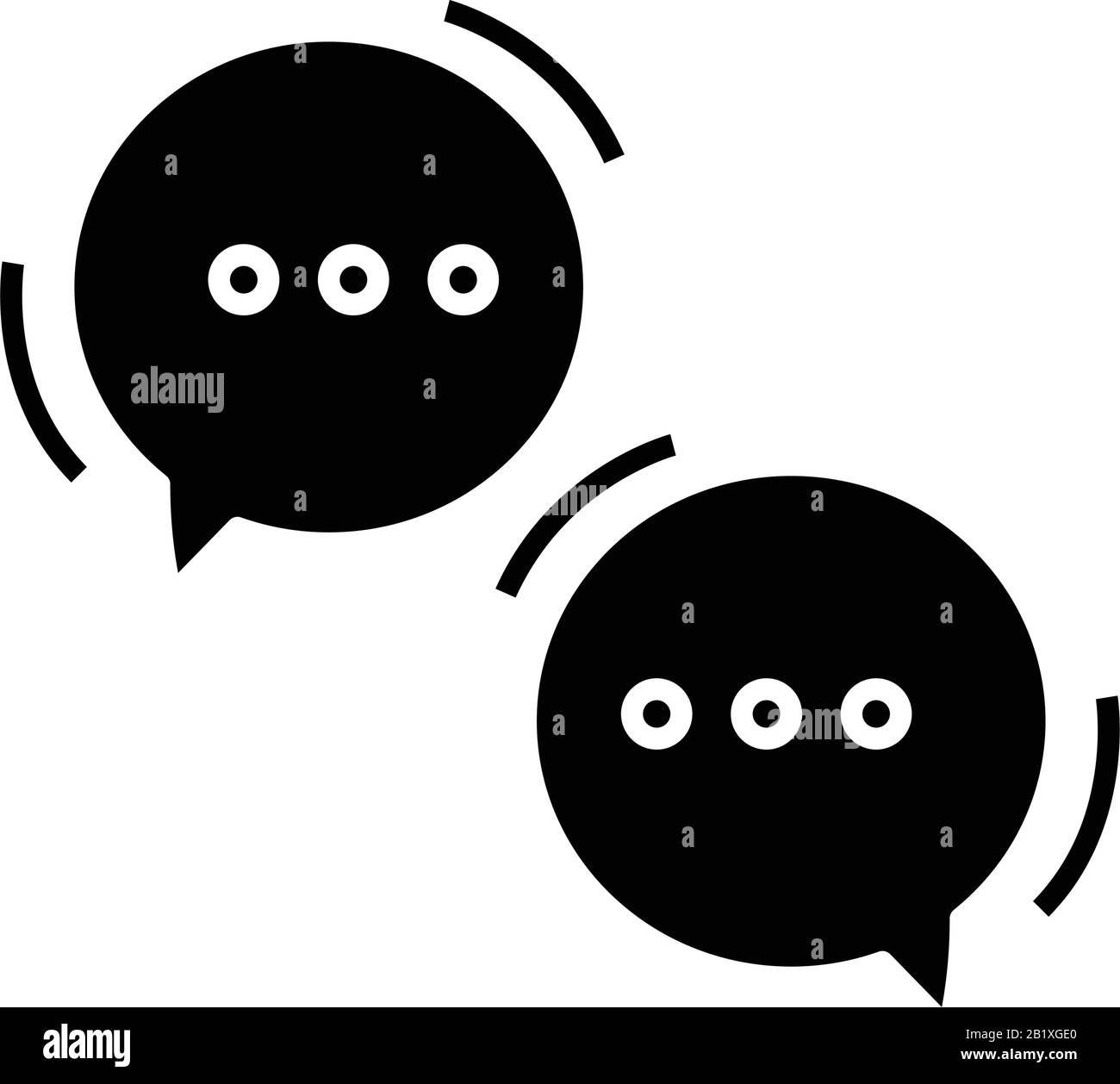 Communication skills black icon, concept illustration, vector flat ...