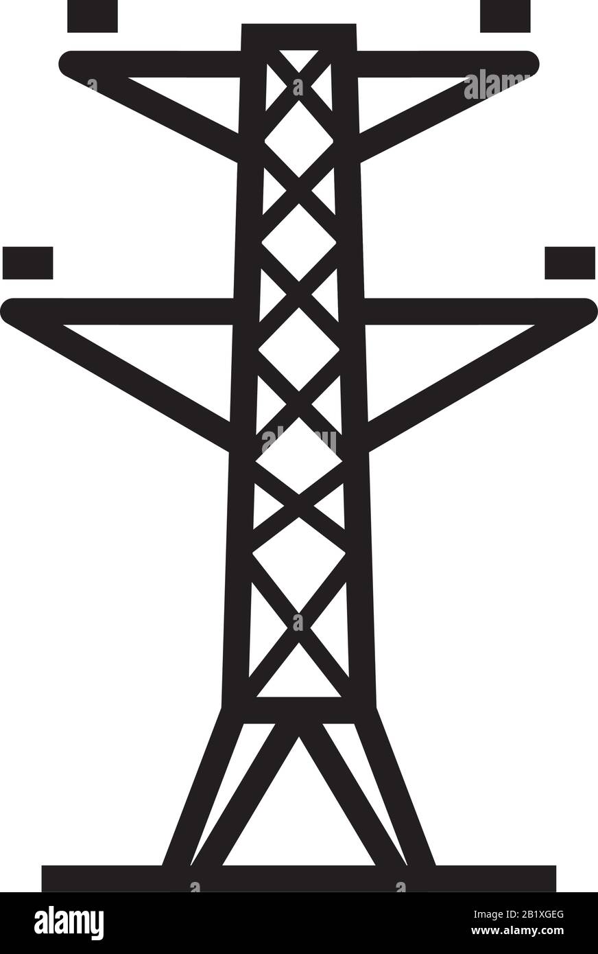 Electric tower, Overhead power line icon template black color editable ...