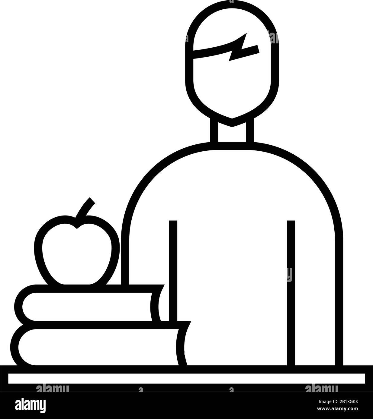 Learner line icon, concept sign, outline vector illustration, linear ...