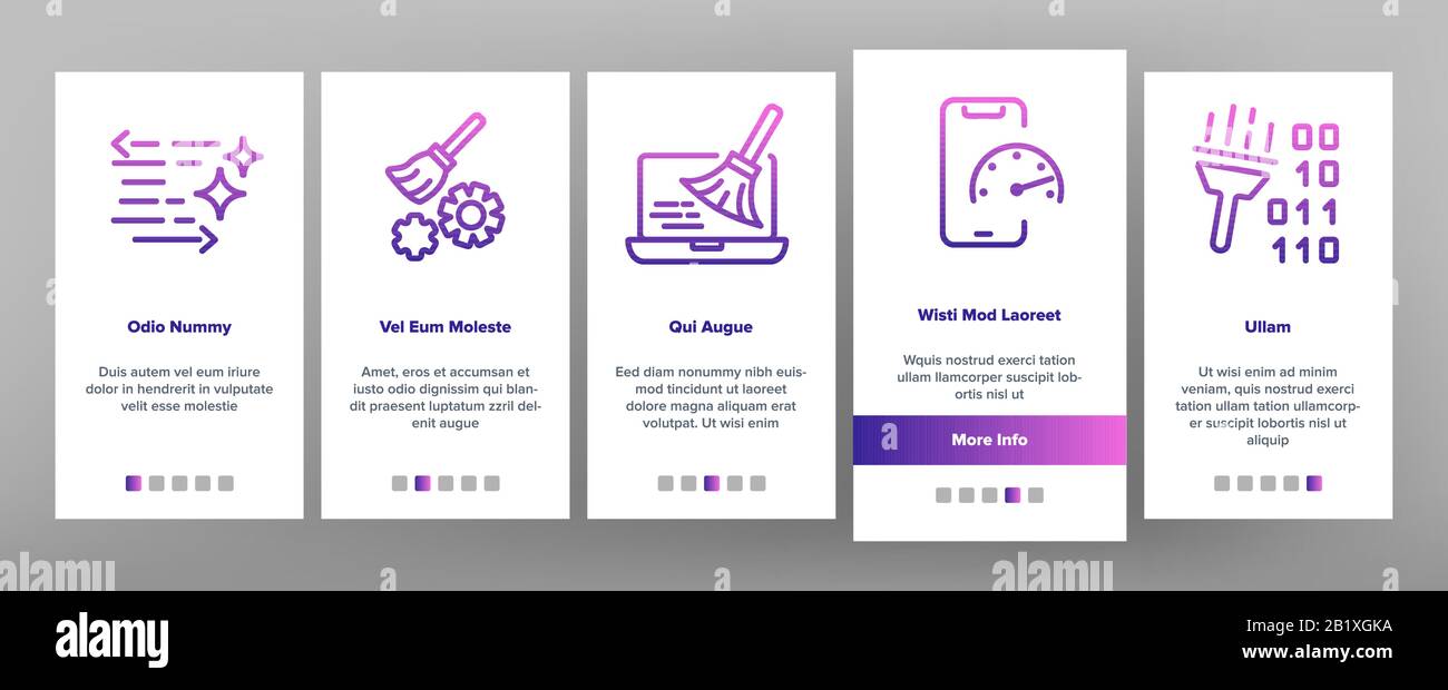 Cleaning Application Onboarding Icons Set Vector Stock Vector Image & Art - Alamy