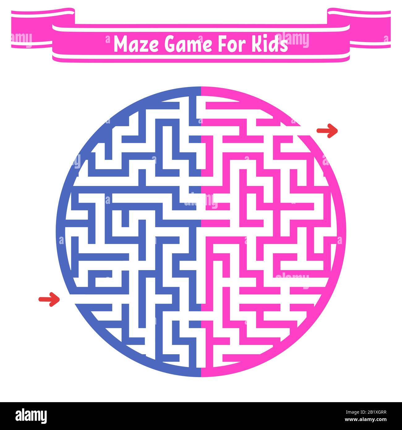 Color round maze. Painted in different colors. Game for kids and adults ...