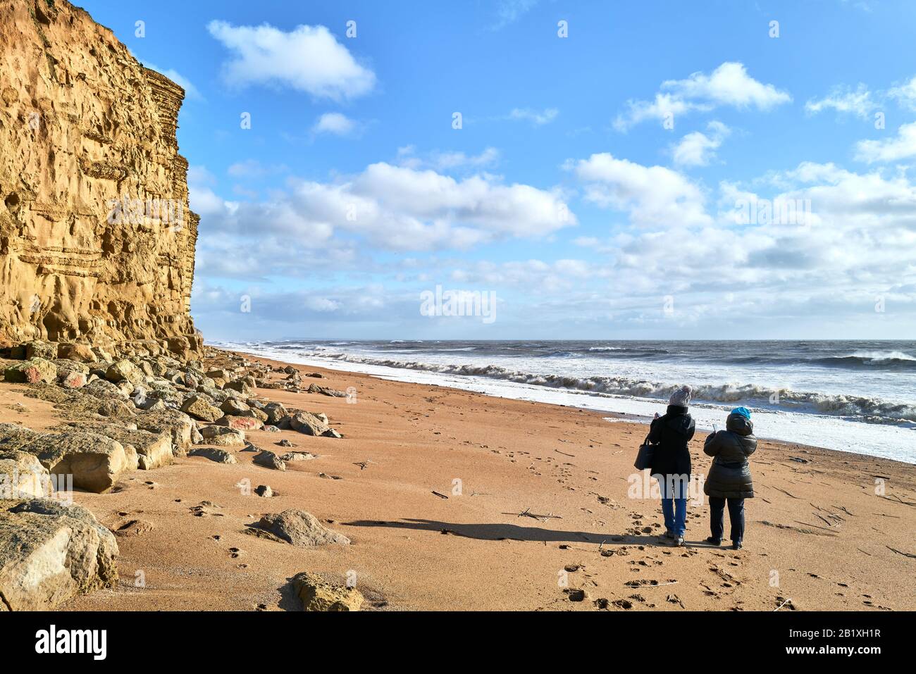 Stormy winter weather along the Jurassic heritage coast line of the ...